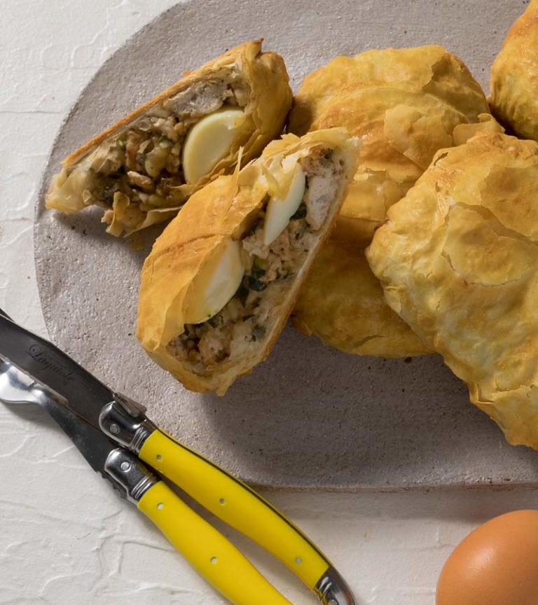 Moroccan Chicken Filo Pastries - Sunny Queen Farms